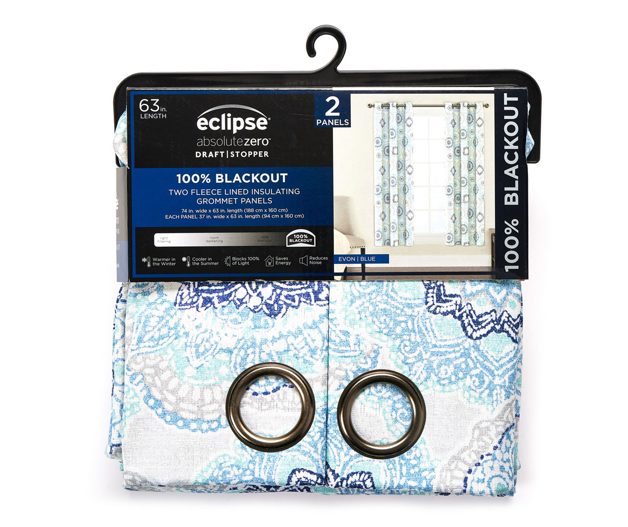 Eclipse Eclipse Evon Medallion Grommet Blackout Curtain Panel Pair ...