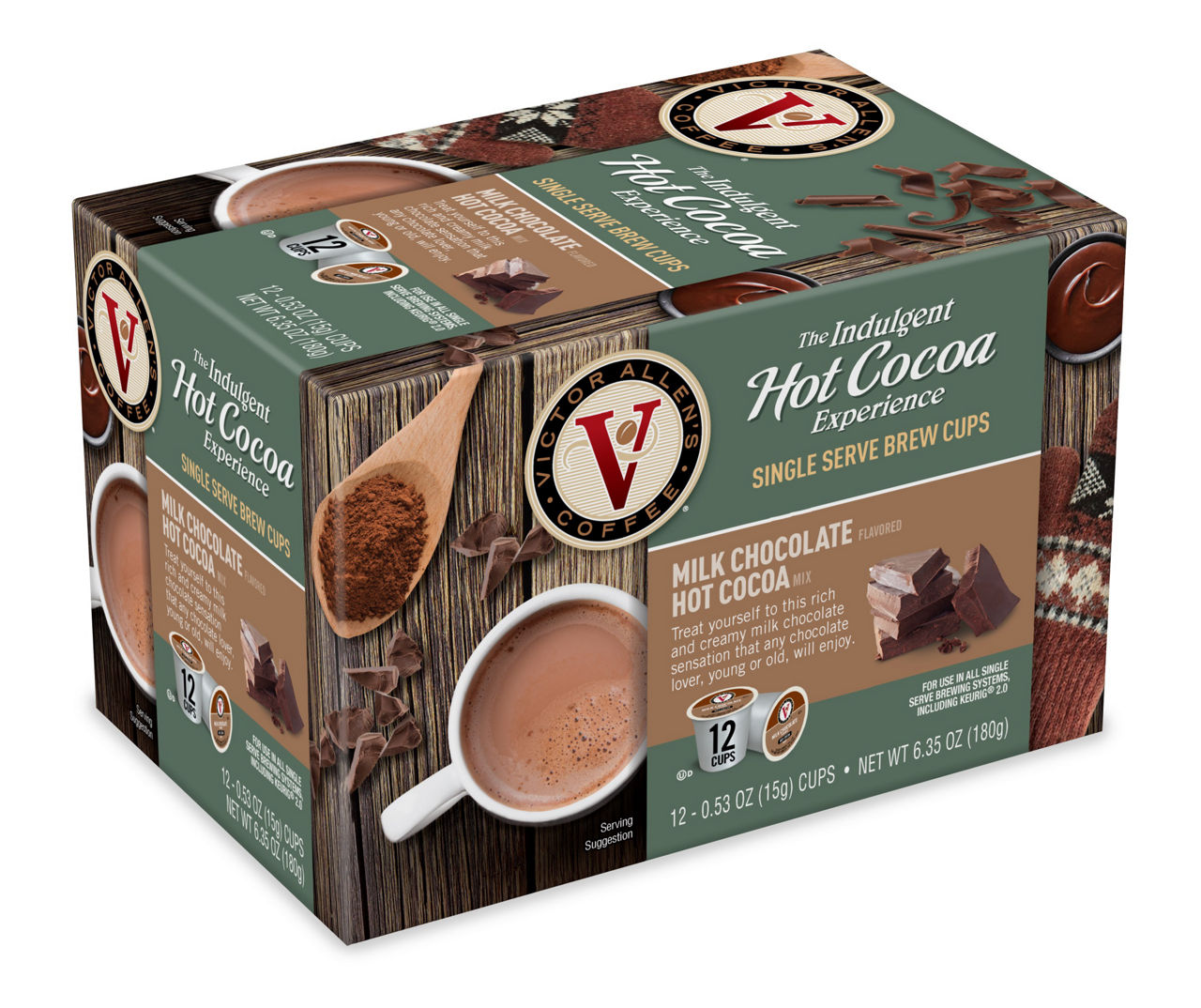 Victor Allen Milk Chocolate Hot Cocoa 12-Pack Single Serve Brew Cups ...
