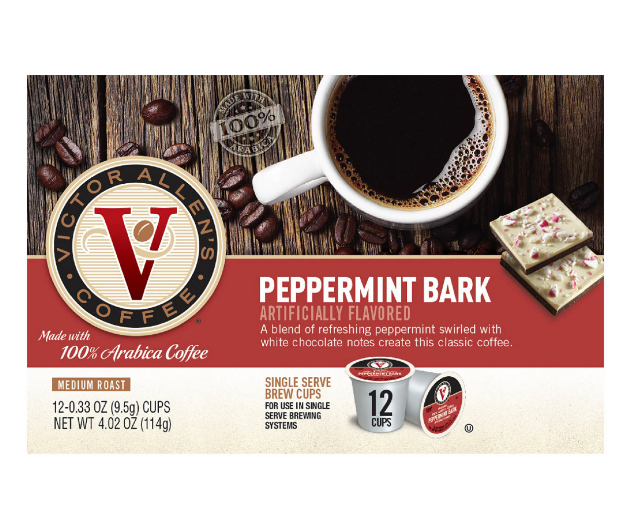 Victor Allen Peppermint Bark Medium Roast 12-Pack Brew Cups | Big Lots