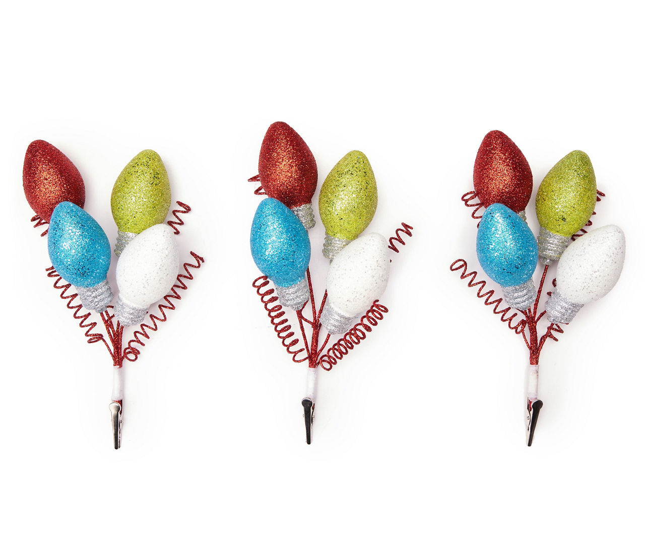 Winter Wonder Lane Rainbow Bulb Pick Ornament, 3-Pack | Big Lots