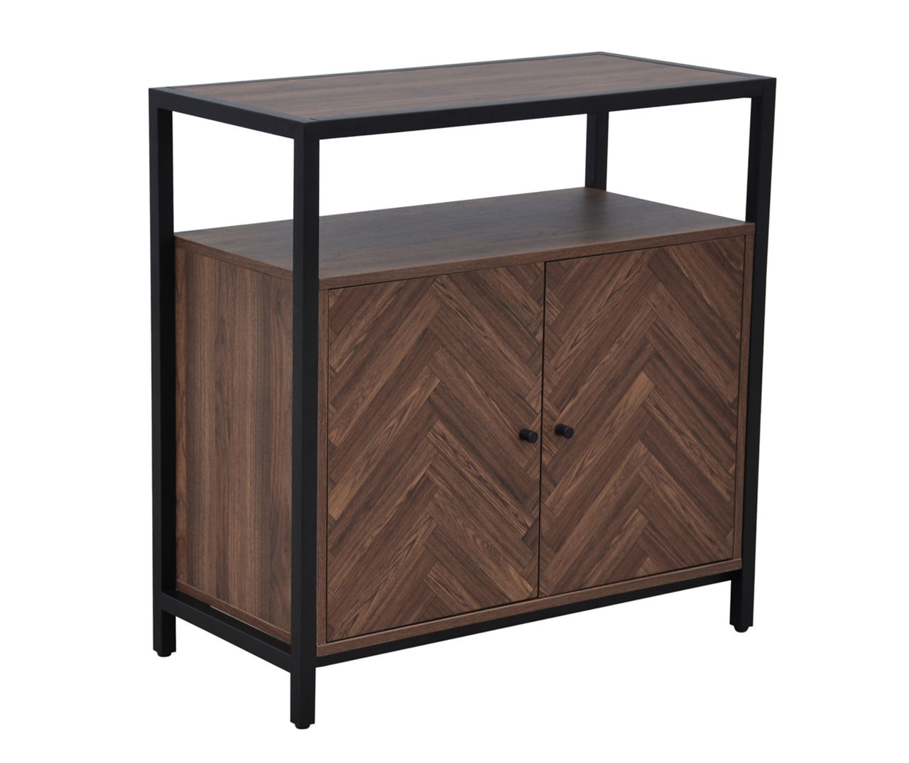 Drexel Walnut Chevron 2 Door Storage Cabinet Big Lots