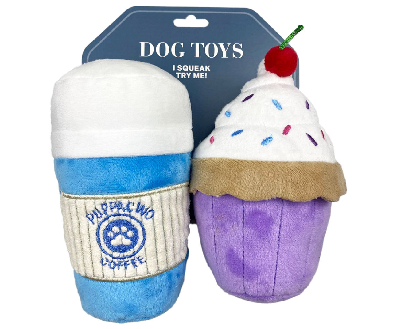 Posh Paws Latte & Cupcake 2-Piece Plush Pet Toy Set | Big Lots