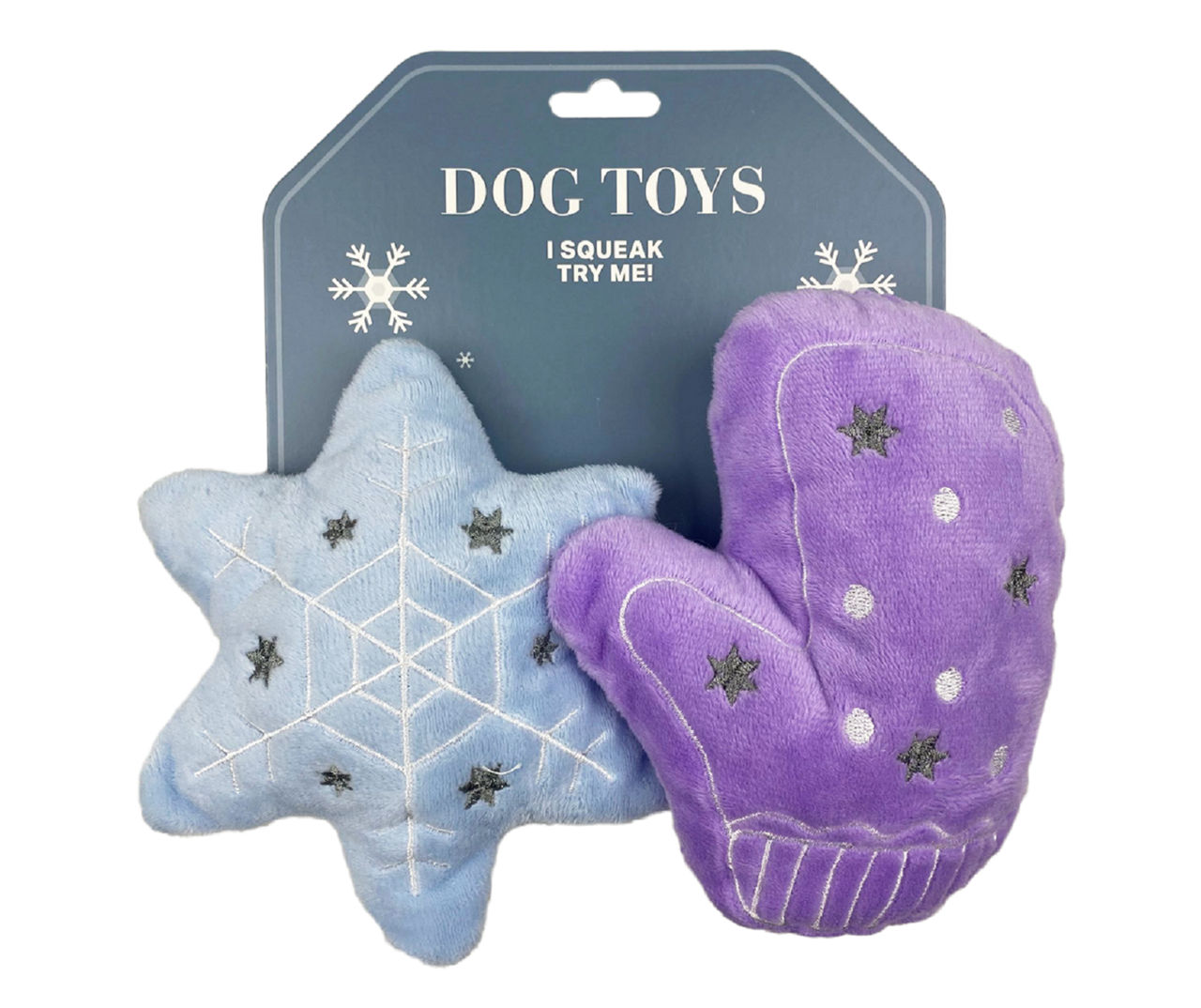 Posh Paws Snowflake & Mitten 2-Piece Plush Pet Toy Set | Big Lots