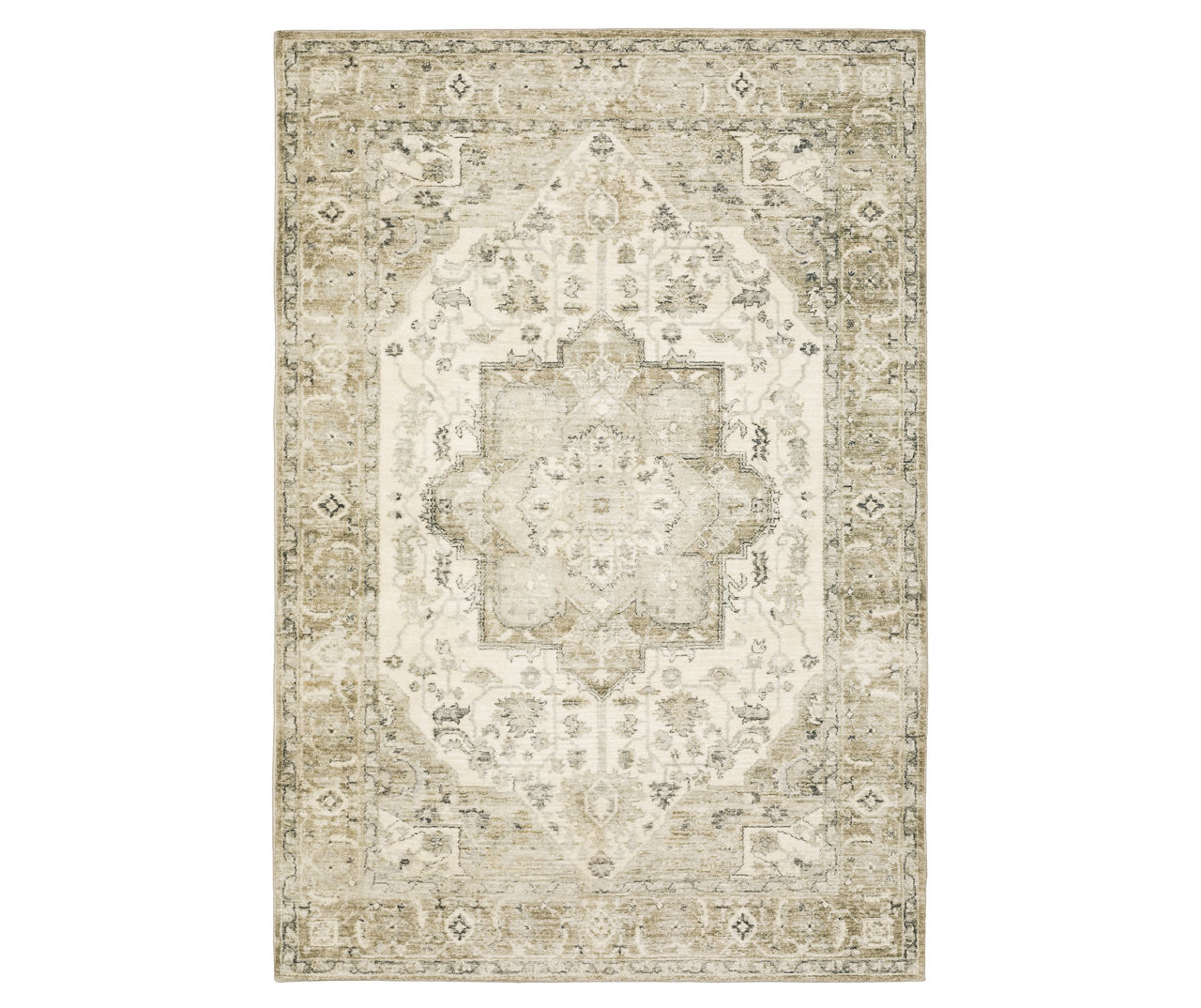 Savyr Green & Ivory Floral Geometric Area Rug, (7.5' x 10') | Big Lots