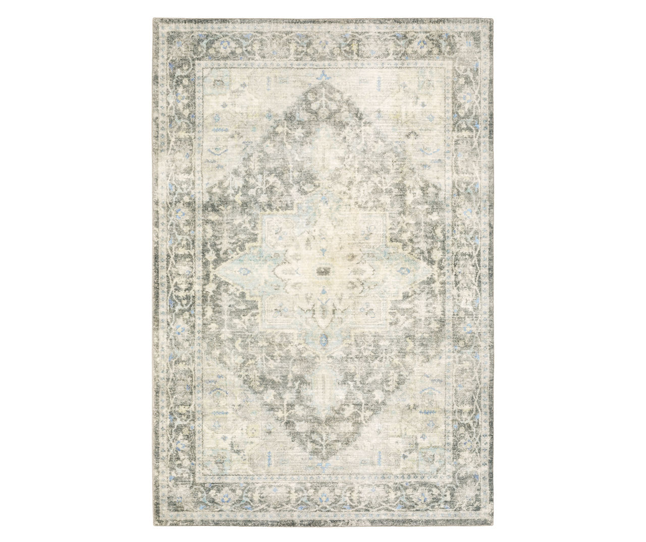 Savian Gray & Ivory Geometric Area Rug, (7.5' x 10') | Big Lots Savian Gray & Ivory Geometric Area Rug, (7.5' x 10') | Big Lots