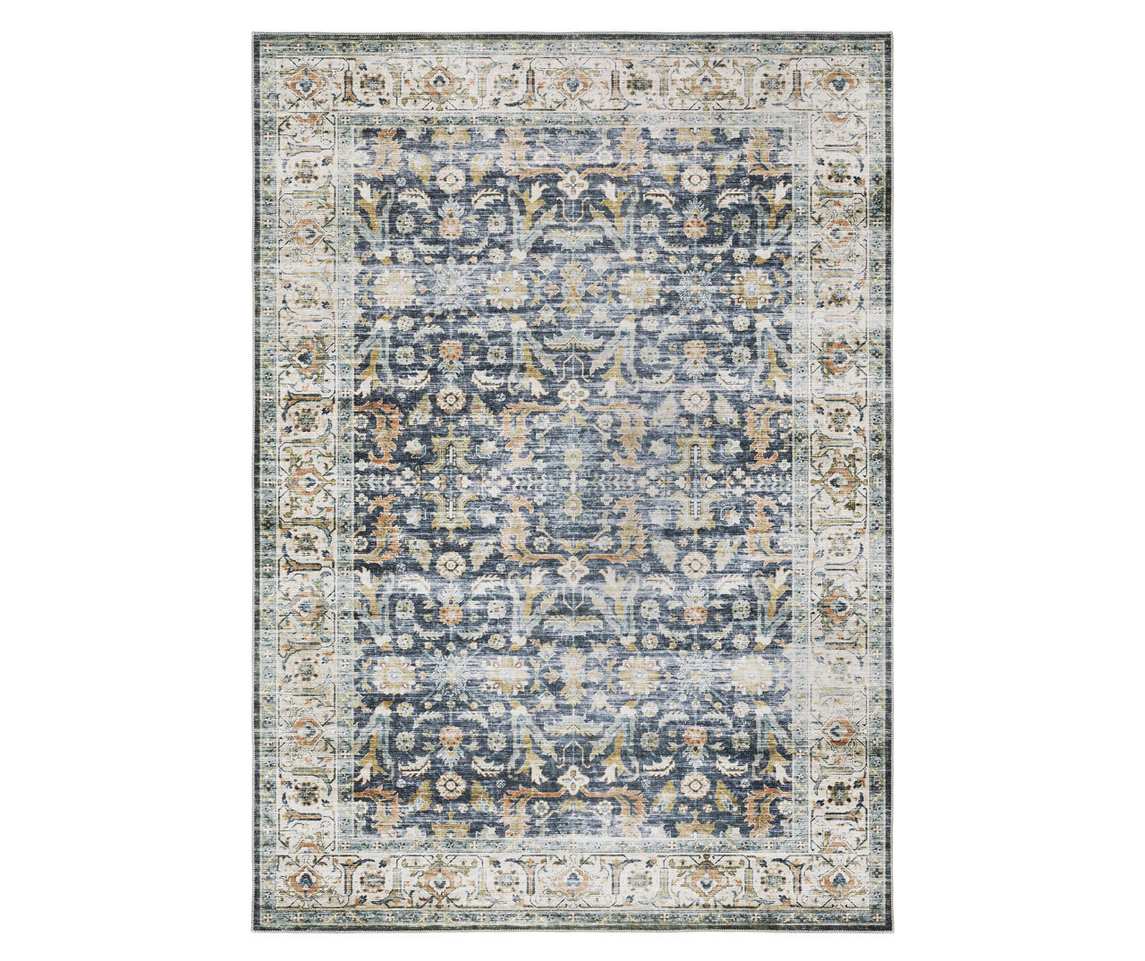 Chandler Blue & Brown Floral Area Rug, (5' x 7') | Big Lots
