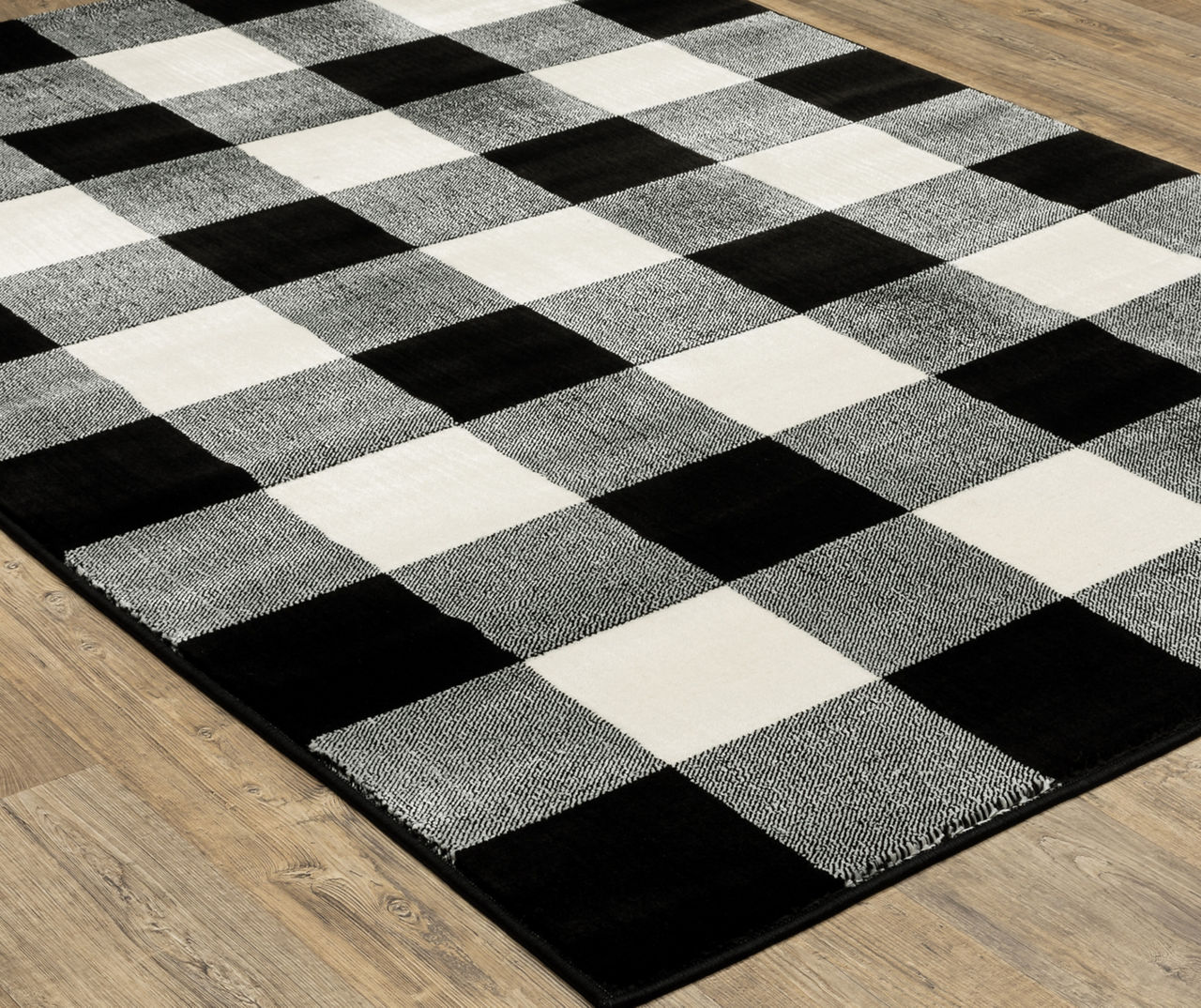 Gela Black & White Buffalo Check Area Rug, (5.3' x 7.3') | Big Lots