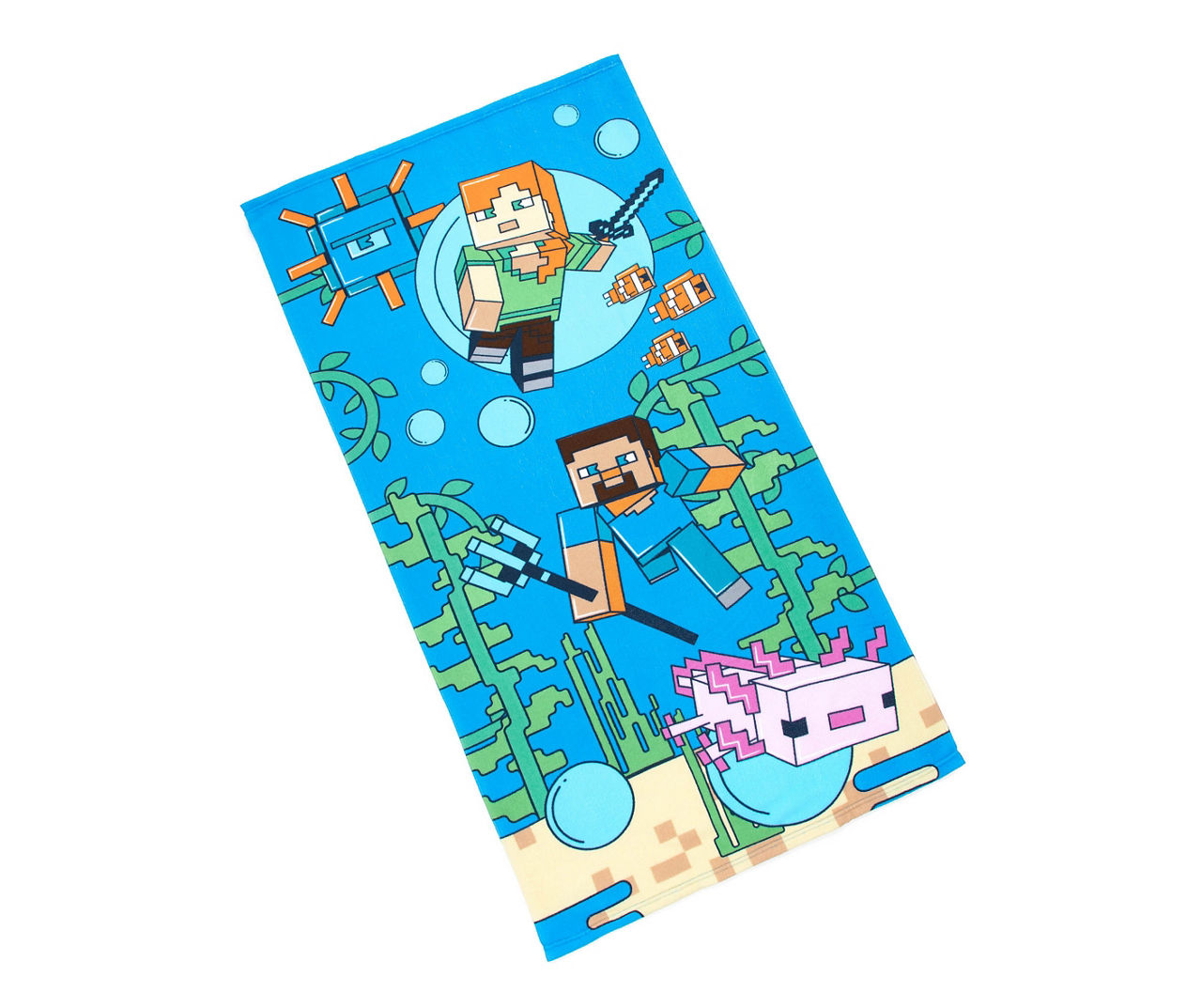 Minecraft Blue Axolotl Bath Towel & Bath Buddy Set | Big Lots