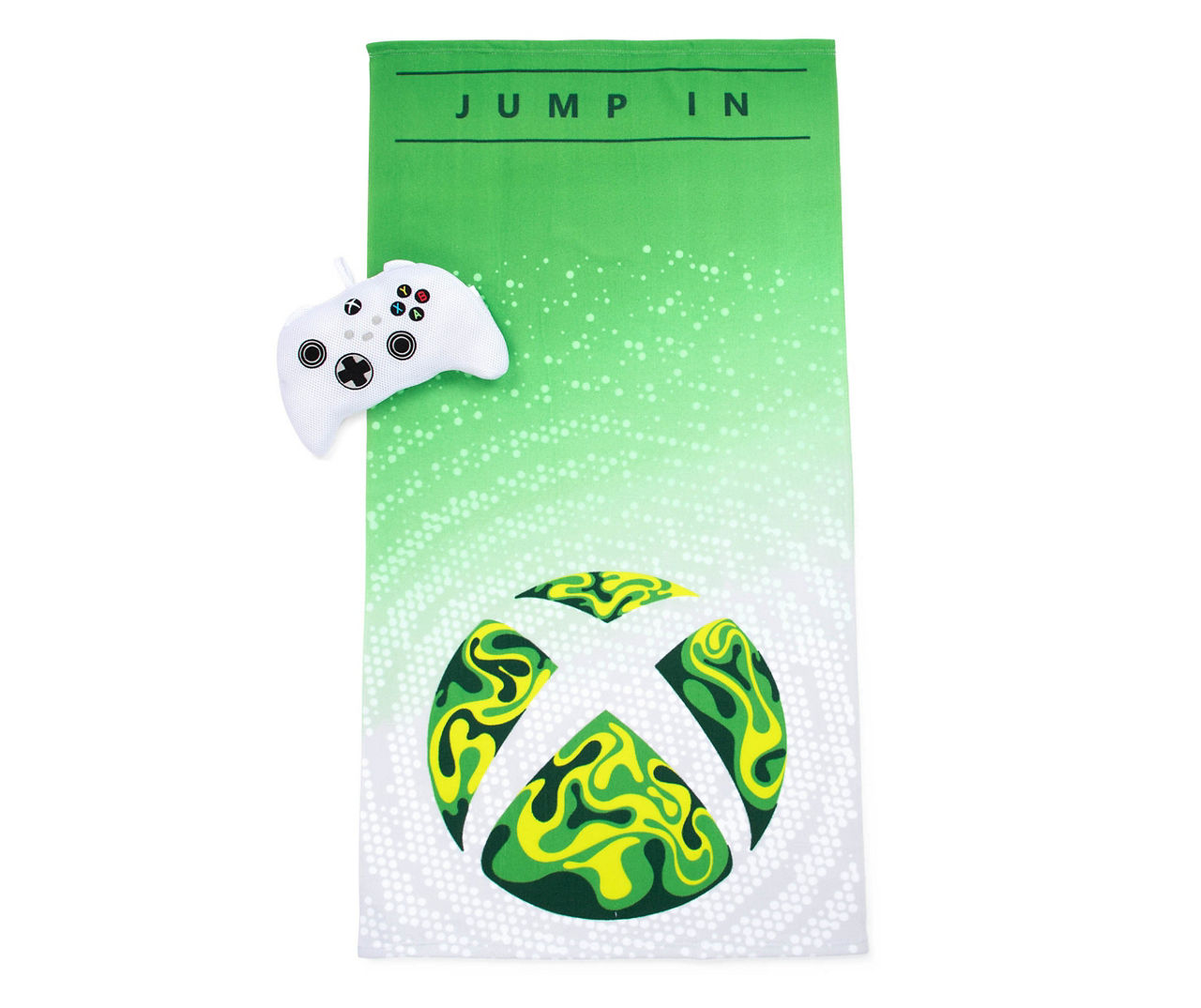 Xbox "Jump In" Green & White Controller & Logo Bath Towel & Bath Buddy ...