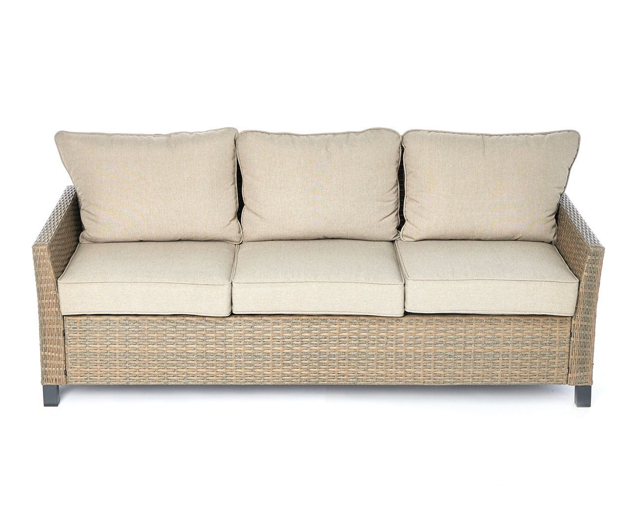 Yorktown Tan Wicker Cushioned Patio Sofa