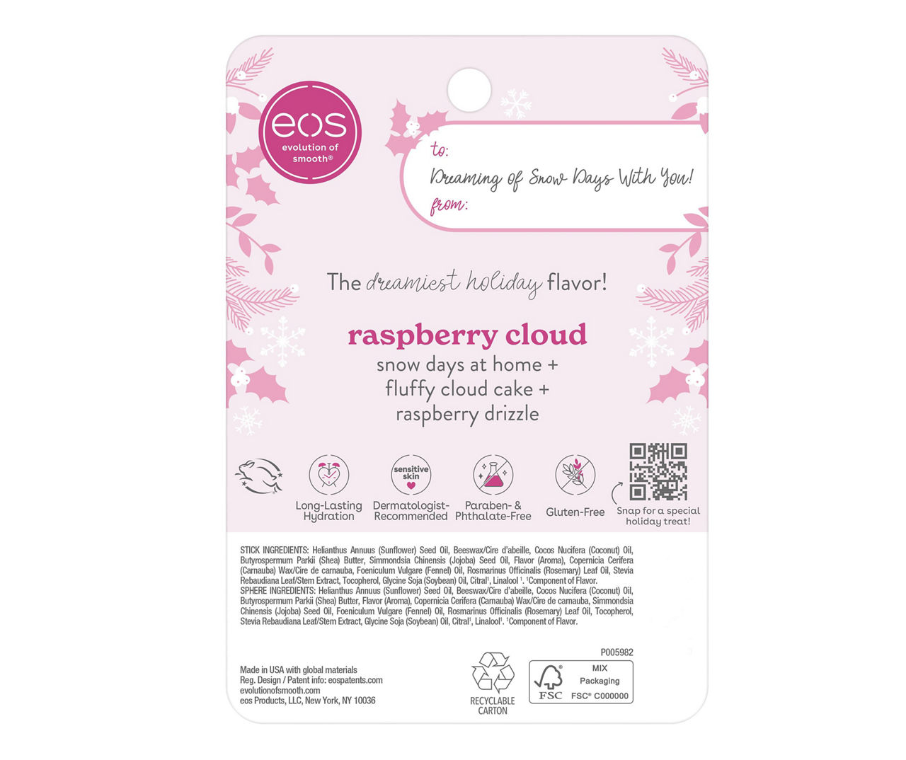 EOS Limited Edition Raspberry Cloud Lip Balm Stick & Sphere Set | Big Lots