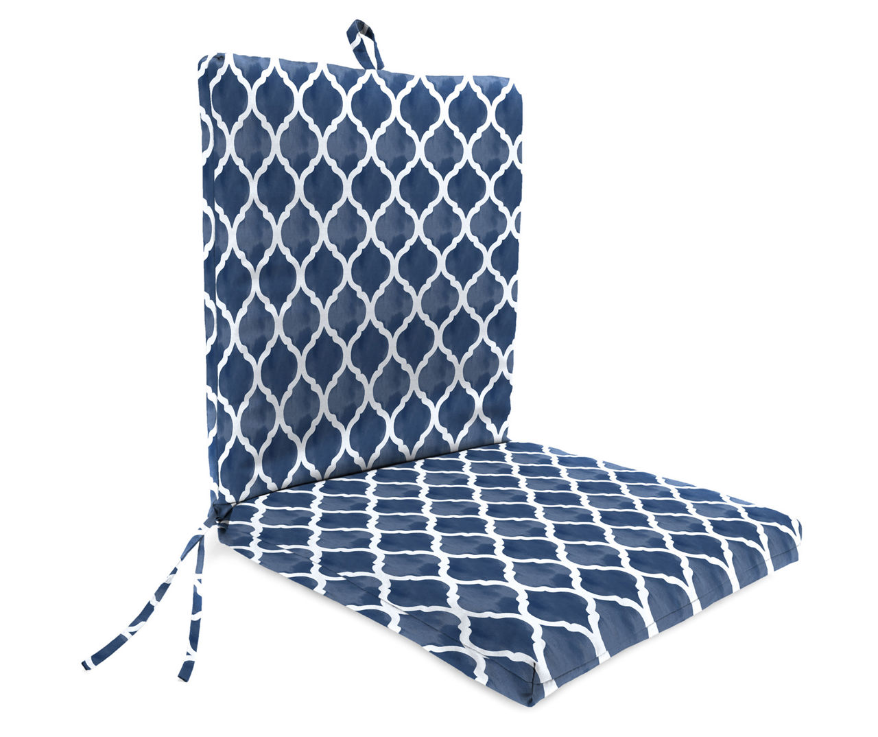 Britt Navy Lattice Reversible Outdoor Chair Cushion | Big Lots