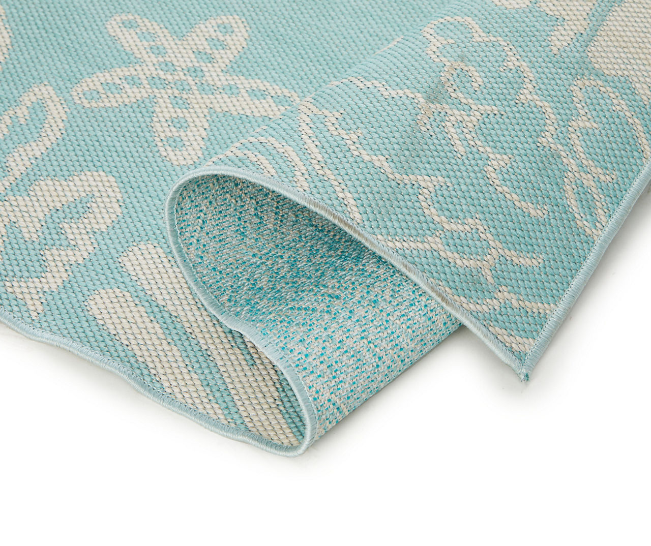 Aqua Nautical Outdoor Area Rug, (5' x 7') | Big Lots