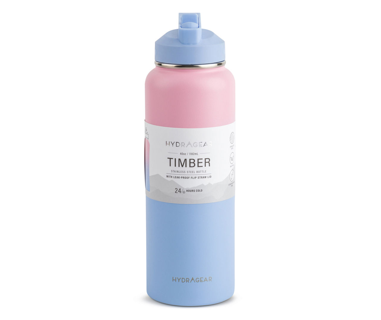Hydragear Cotton Candy Ombre Timber Stainless Steel Bottle, 40 Oz ...