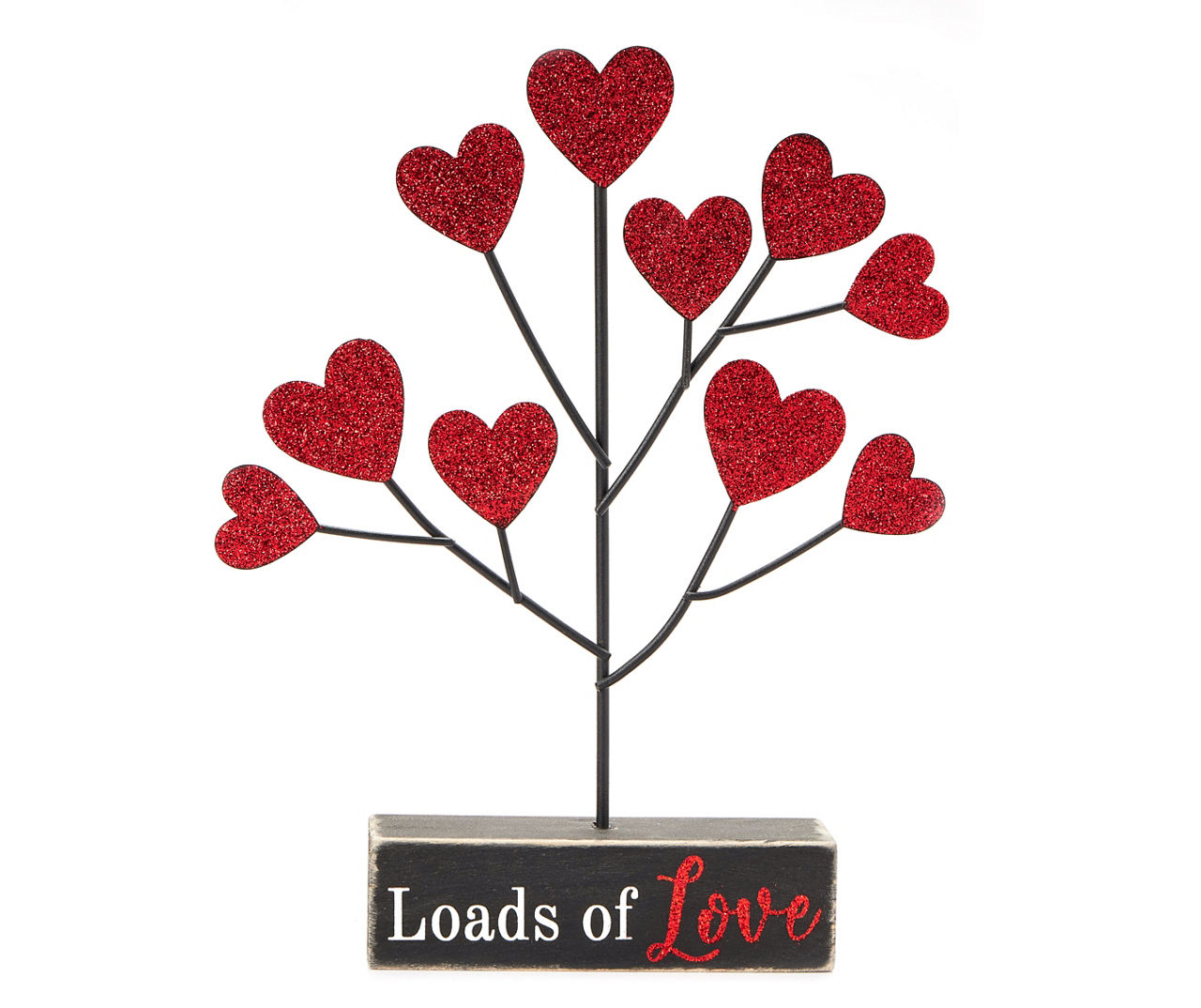 "Loads of Love" Glitter Heart Tabletop Decor | Big Lots