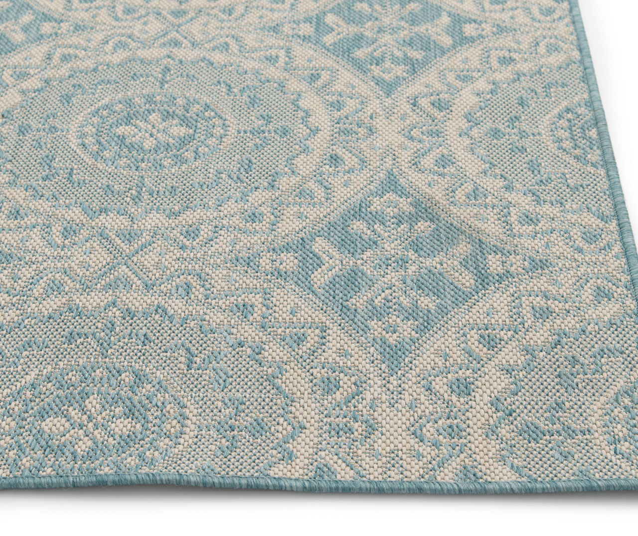 Real Living Rockbridge Dusty Turquoise & Ivory Medallion Outdoor Area ...