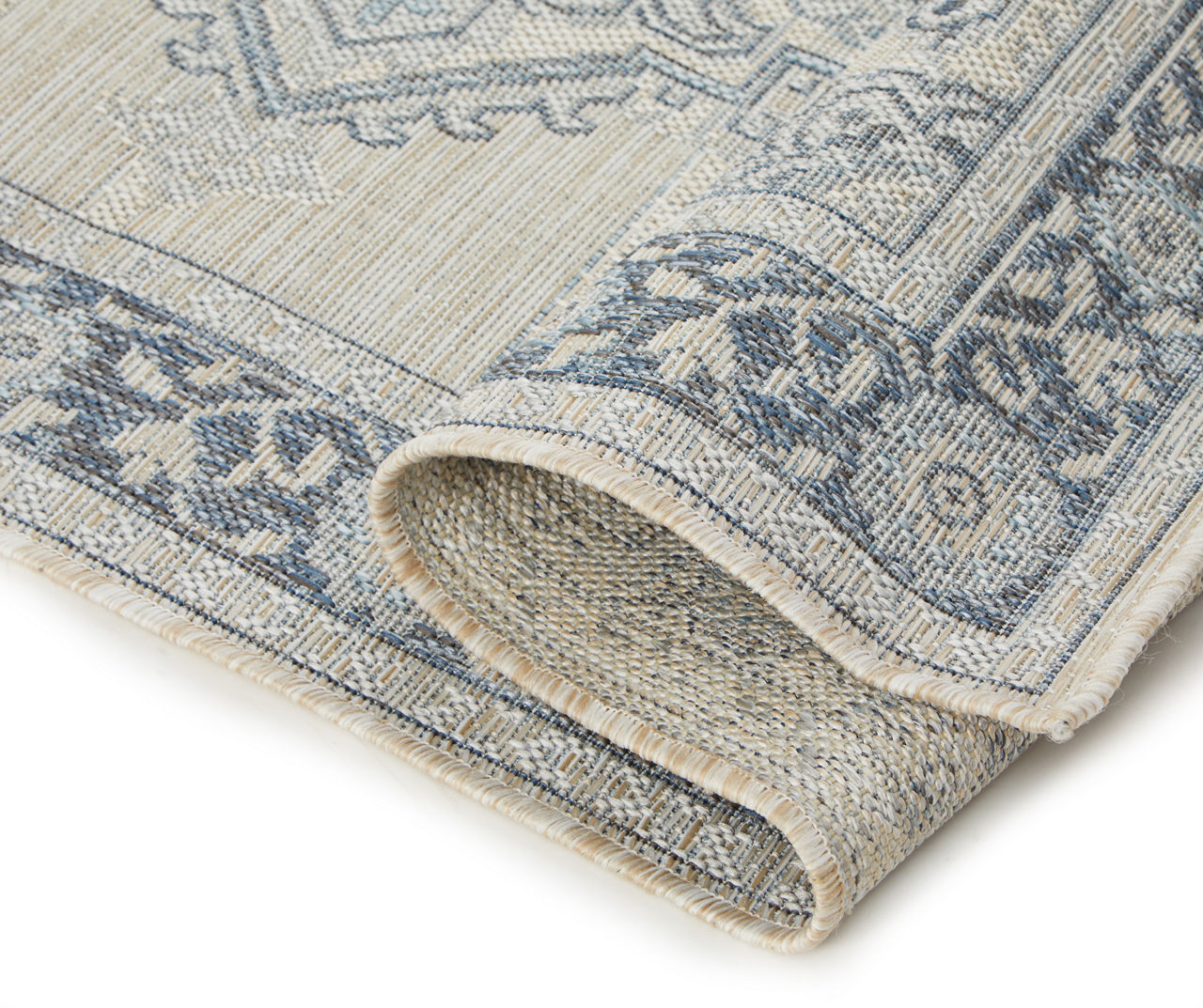 Broyhill Braiden Vanilla & Lagoon Blue Medallion Outdoor Area Rug, (8 ...