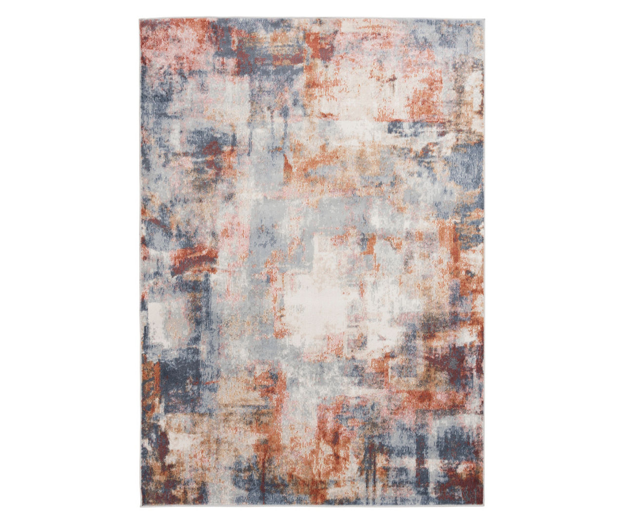 Leila Blue & Rust Abstract Area Rug, (5' x 7') | Big Lots