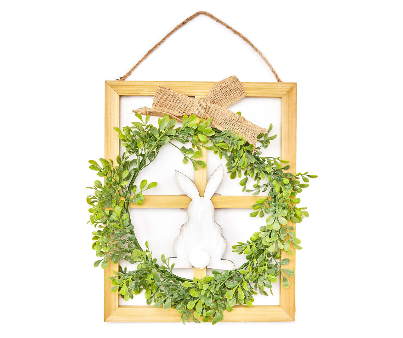 Easter Bunny & Wreath Hanging Window Frame Wall Decor | Big Lots
