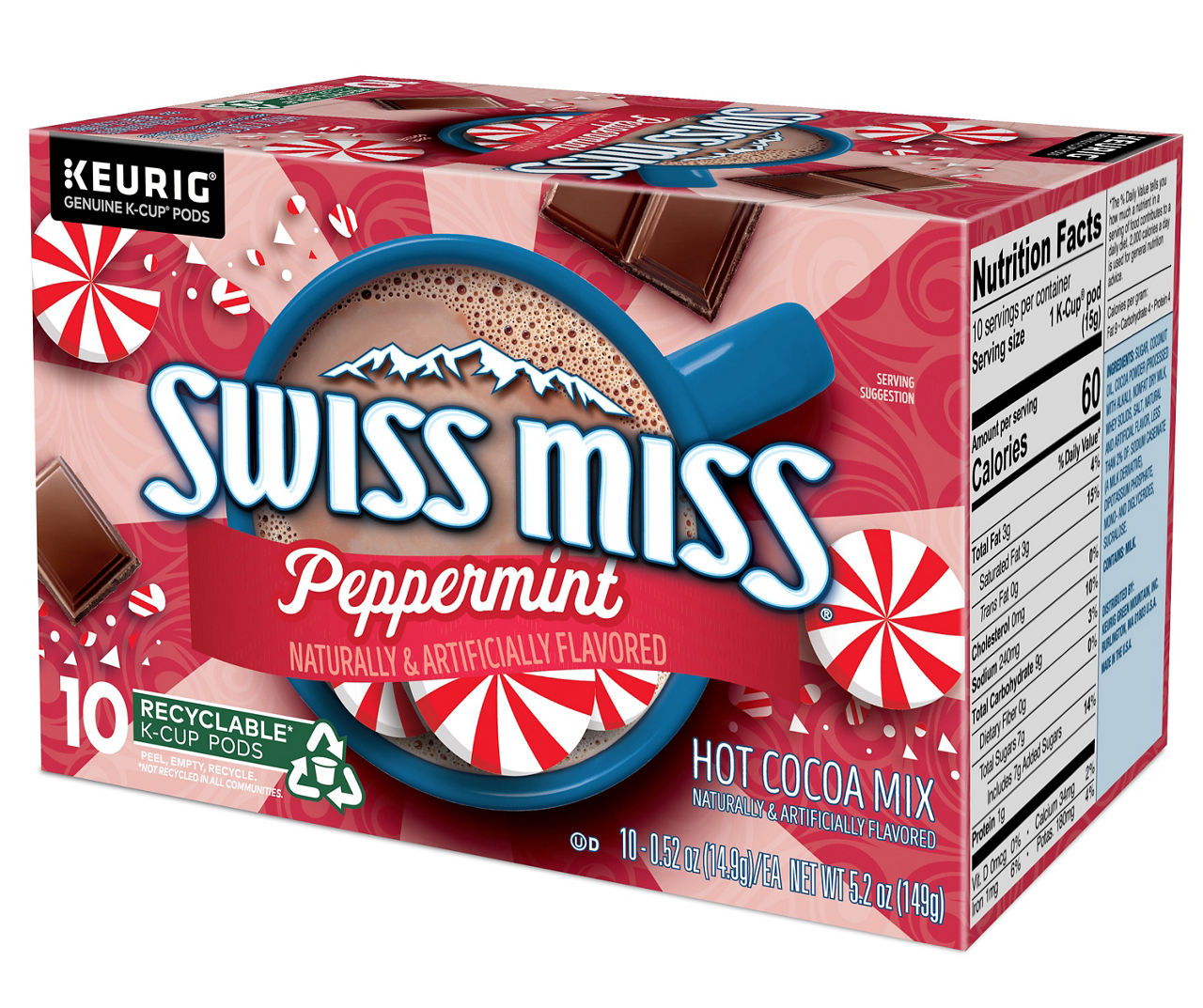 Swiss Miss Peppermint Hot Cocoa Mix 10-Pack Brew Cups | Big Lots