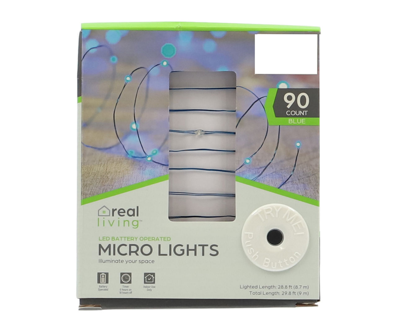 Real Living Blue LED Battery-Operated Micro Light Set, 90-Lights | Big Lots