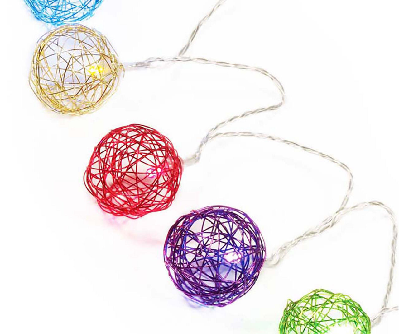 Real Living Multi-Color LED Battery-Operated Metal Globe Light Set, 20 ...