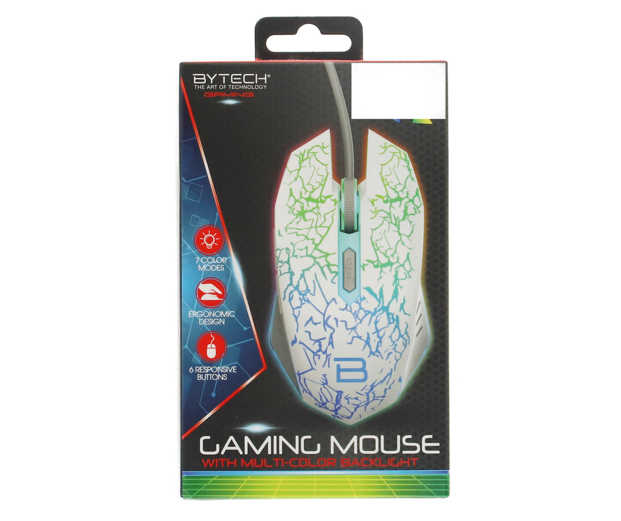 White Cracked LED Gaming Mouse | Big Lots