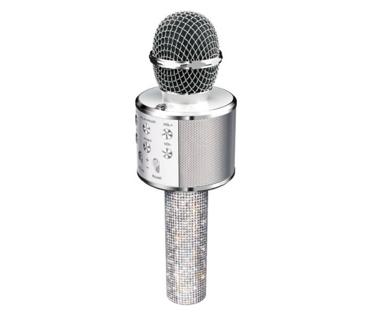 Art + Sound Silver Bling Glam Karaoke Mic With Speaker | Big Lots