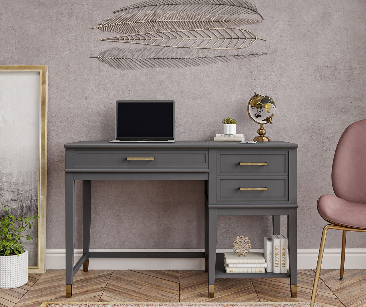 CosmoLiving Westerleigh Gray Lift Top Desk | Big Lots