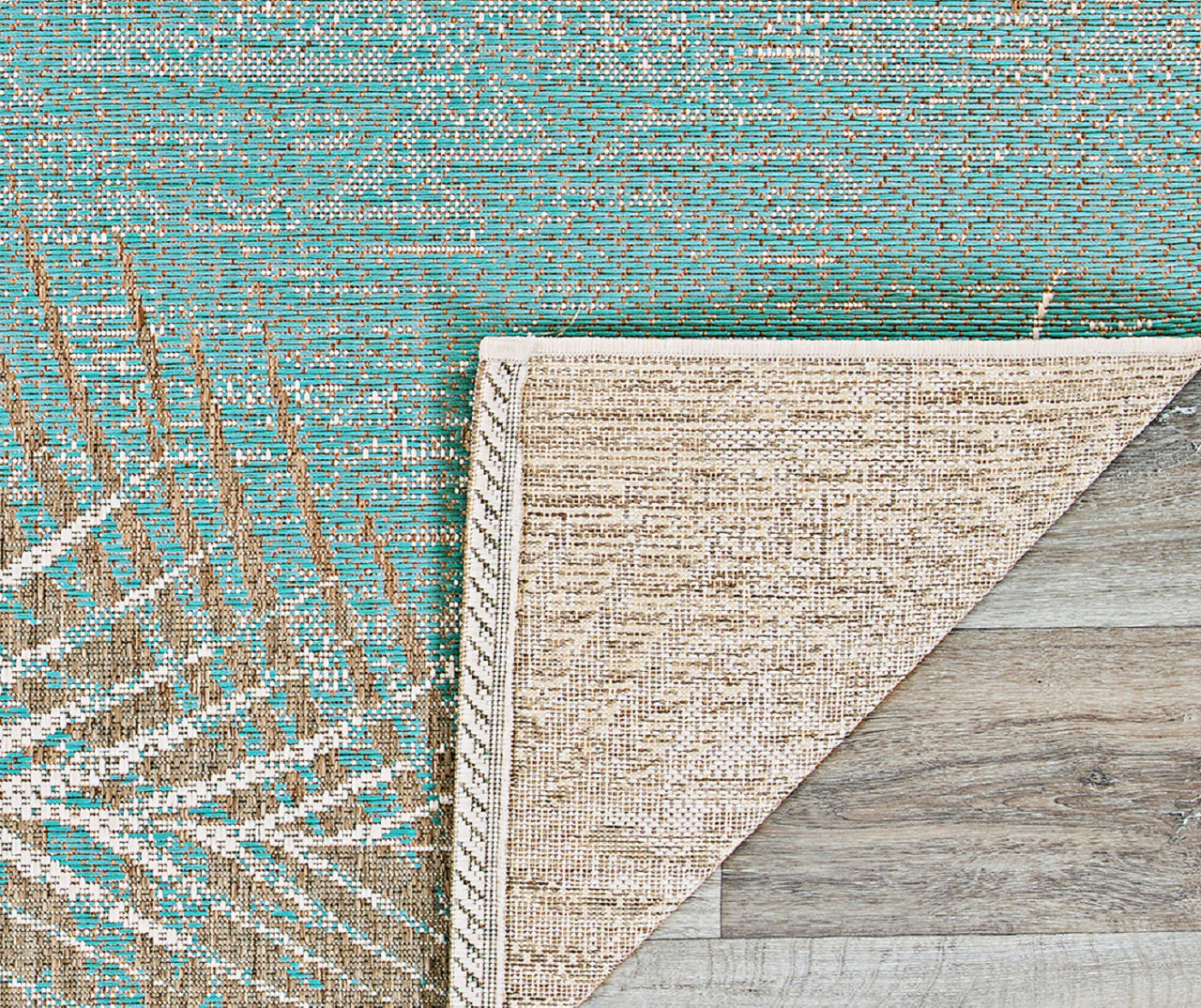 Monaco Aqua Tropical Palms Outdoor Area Rug, (5.25' x 7.5') | Big Lots