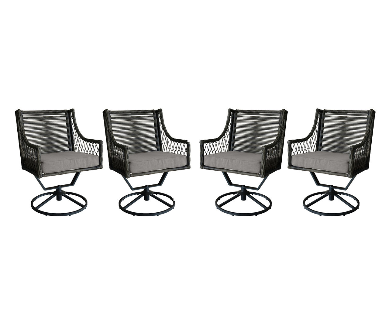 Real Living Real Living Arrow Ridge Wicker Cushioned Patio Swivel Dining Chairs 4 Pack Big Lots