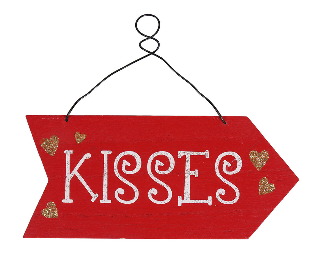 "Kisses" Red Arrow Hanging Wall Sign | Big Lots