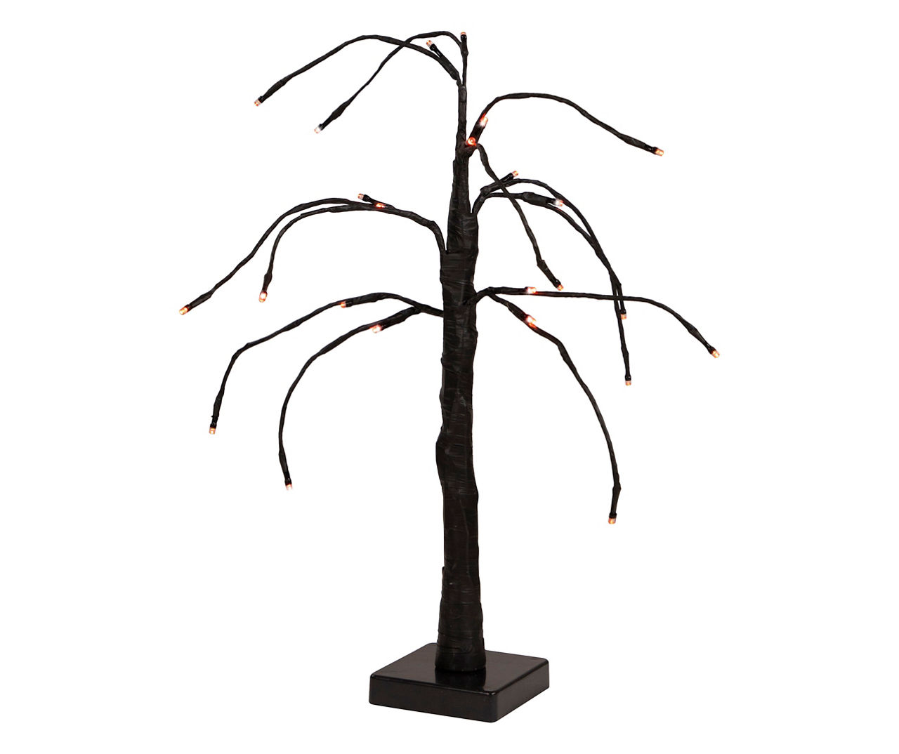 Northlight 24" Black Weeping LED Twig Tree with Orange Lights | Big Lots
