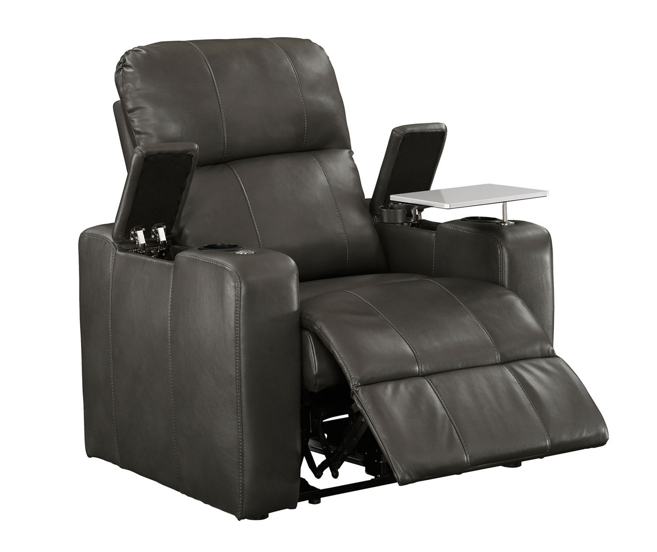 Larson Gray Faux Leather Power Recliner | Big Lots