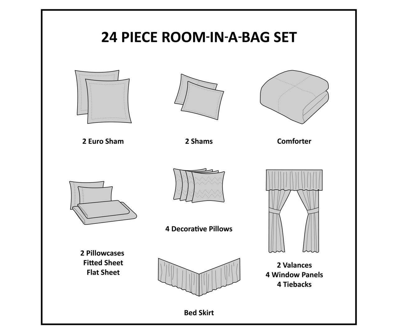 Isabella Blue & Brown Paisley Room-in-a-Bag Queen 24-Piece Bedroom Set ...