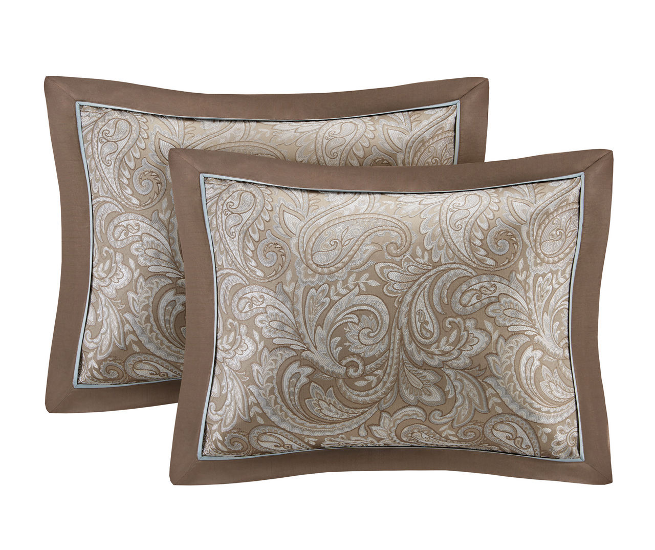 Isabella Blue & Brown Paisley Room-in-a-Bag Queen 24-Piece Bedroom Set ...