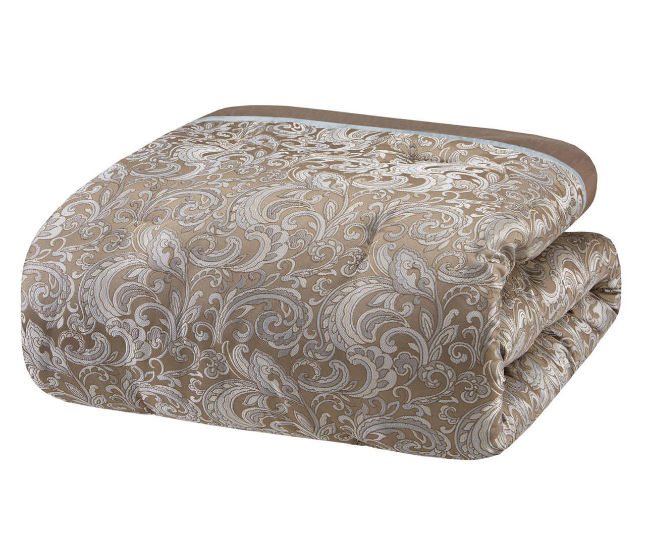 Isabella Blue & Brown Paisley Room-in-a-Bag Queen 24-Piece Bedroom Set ...