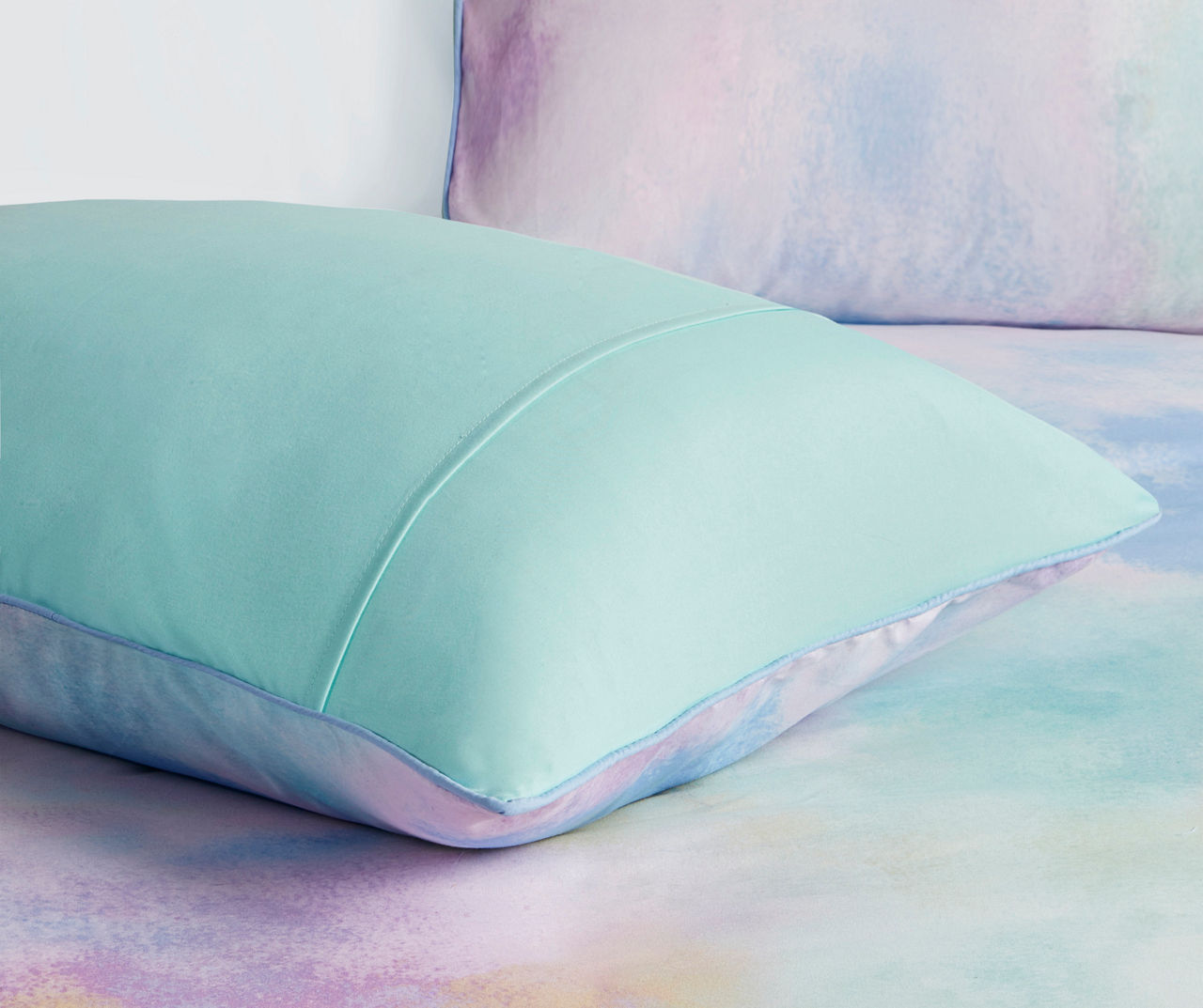 Lisa Aqua & Purple Pastel Watercolor Tie-Dye Full/Queen 4-Piece Duvet ...