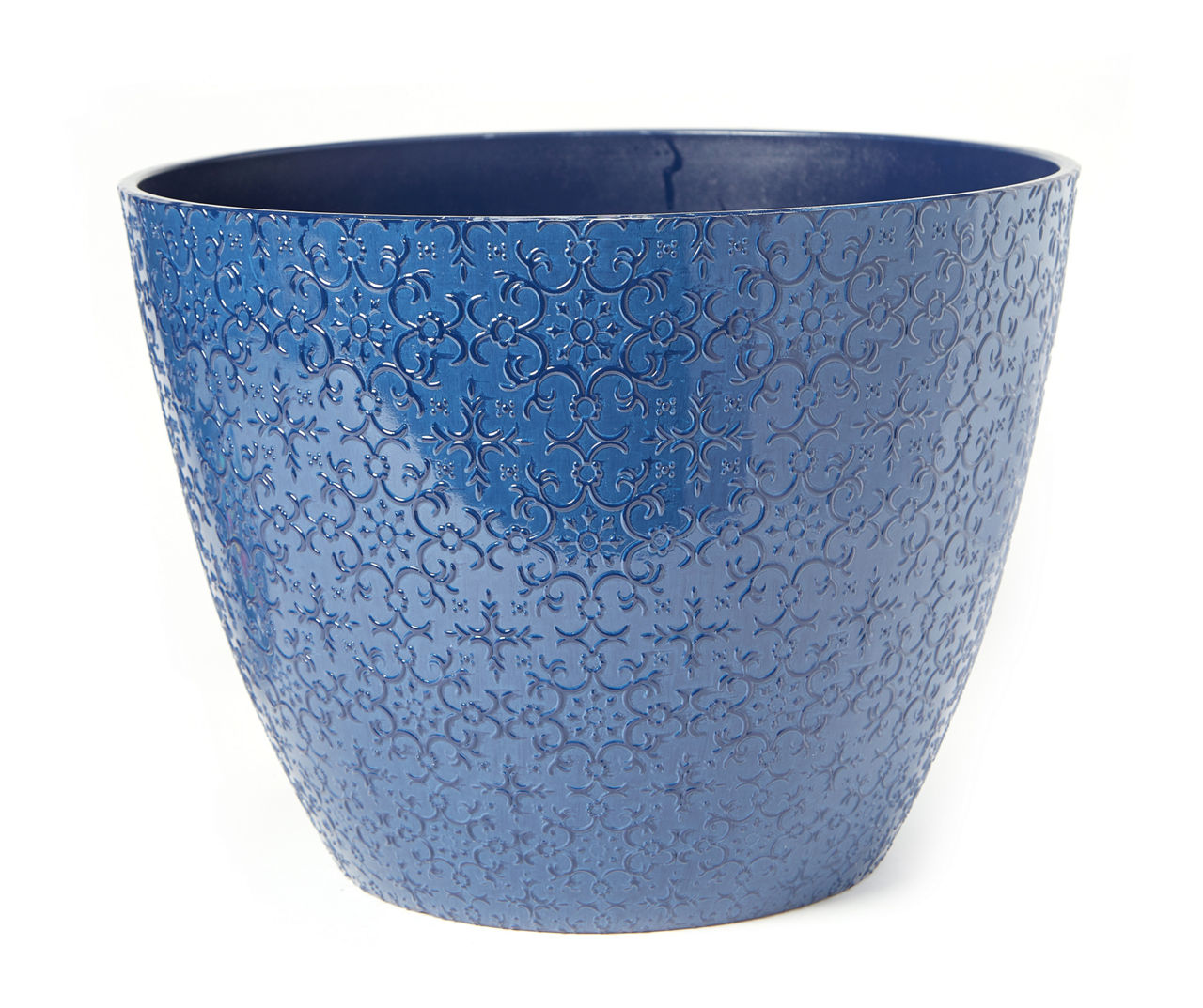 15" Blue Lumiere Glazed Resin Planter | Big Lots