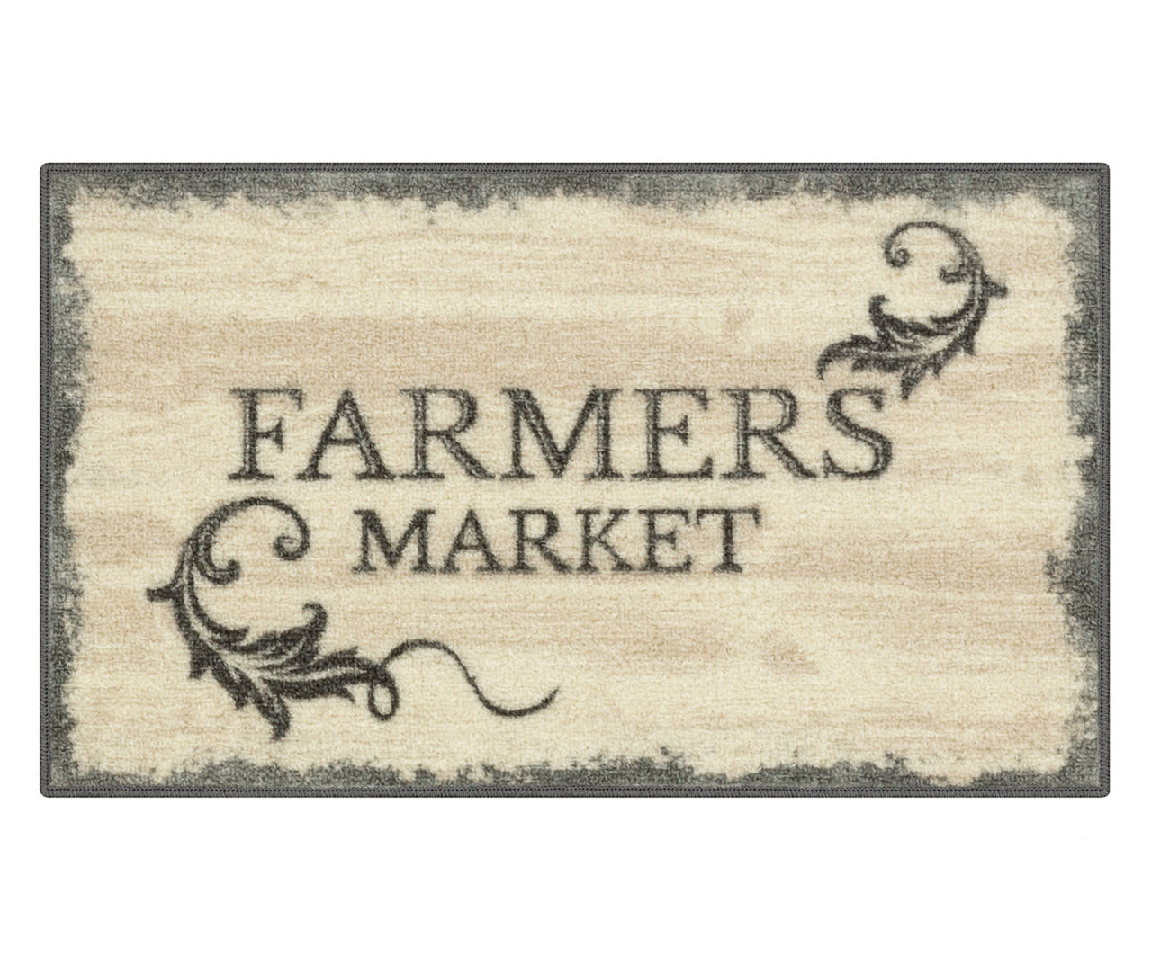 "Farmers Market" Gray & Beige Kitchen Rug, (30" x 18") | Big Lots