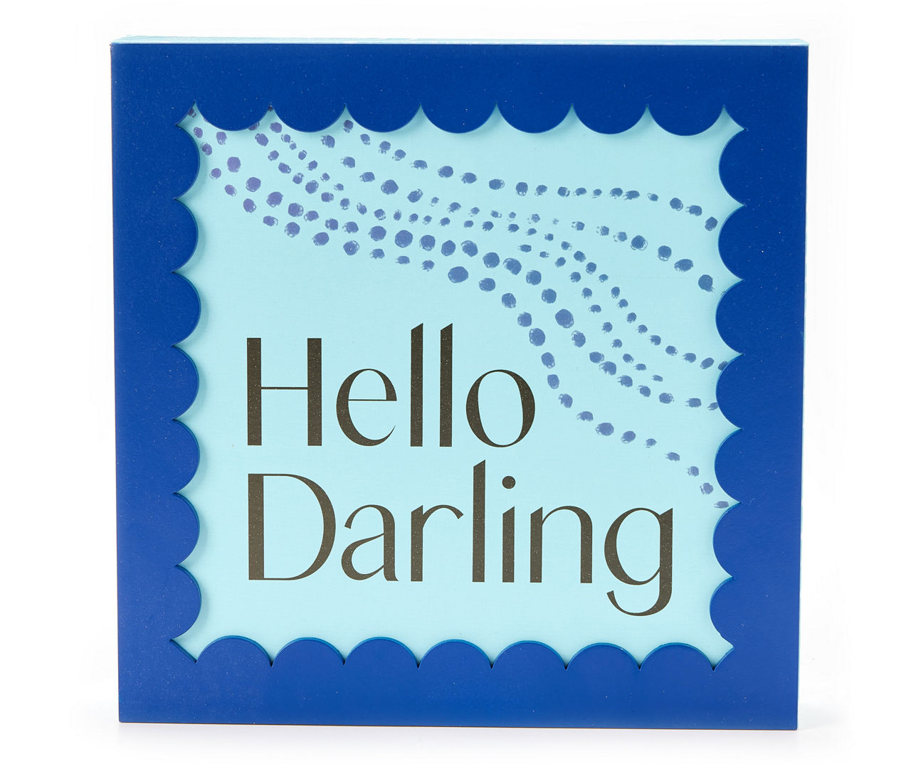 Real Living Blossom "Hello Darling" Blue Scallop-Frame Decorative ...