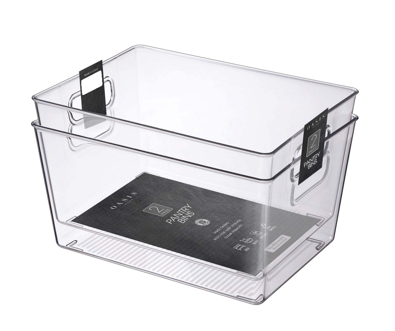 Clear 2-Piece Pantry Storage Bin Set, (11.5" x 8.25") | Big Lots