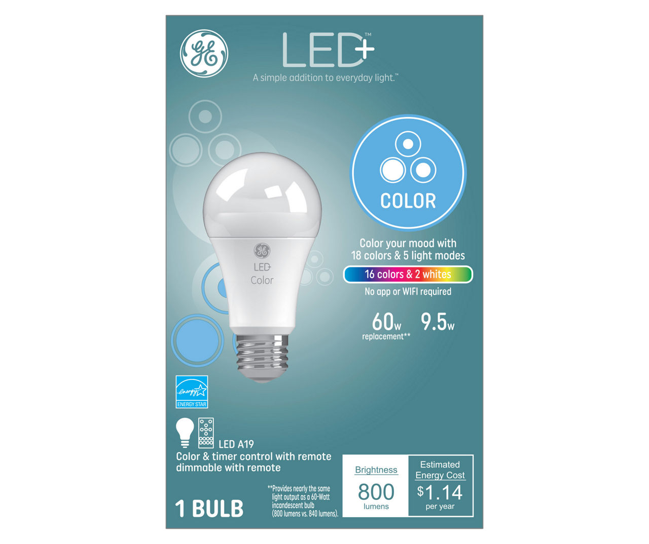 GE LED Color A19 Light Bulb | Big Lots