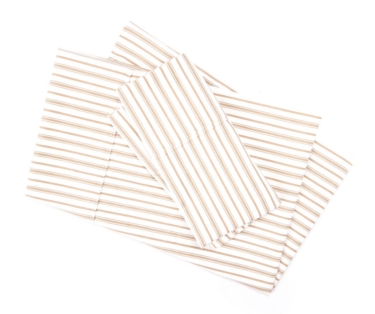 Serta Perfect Sleeper Tan & White Stripe Queen 4-Piece Microfiber Sheet ...