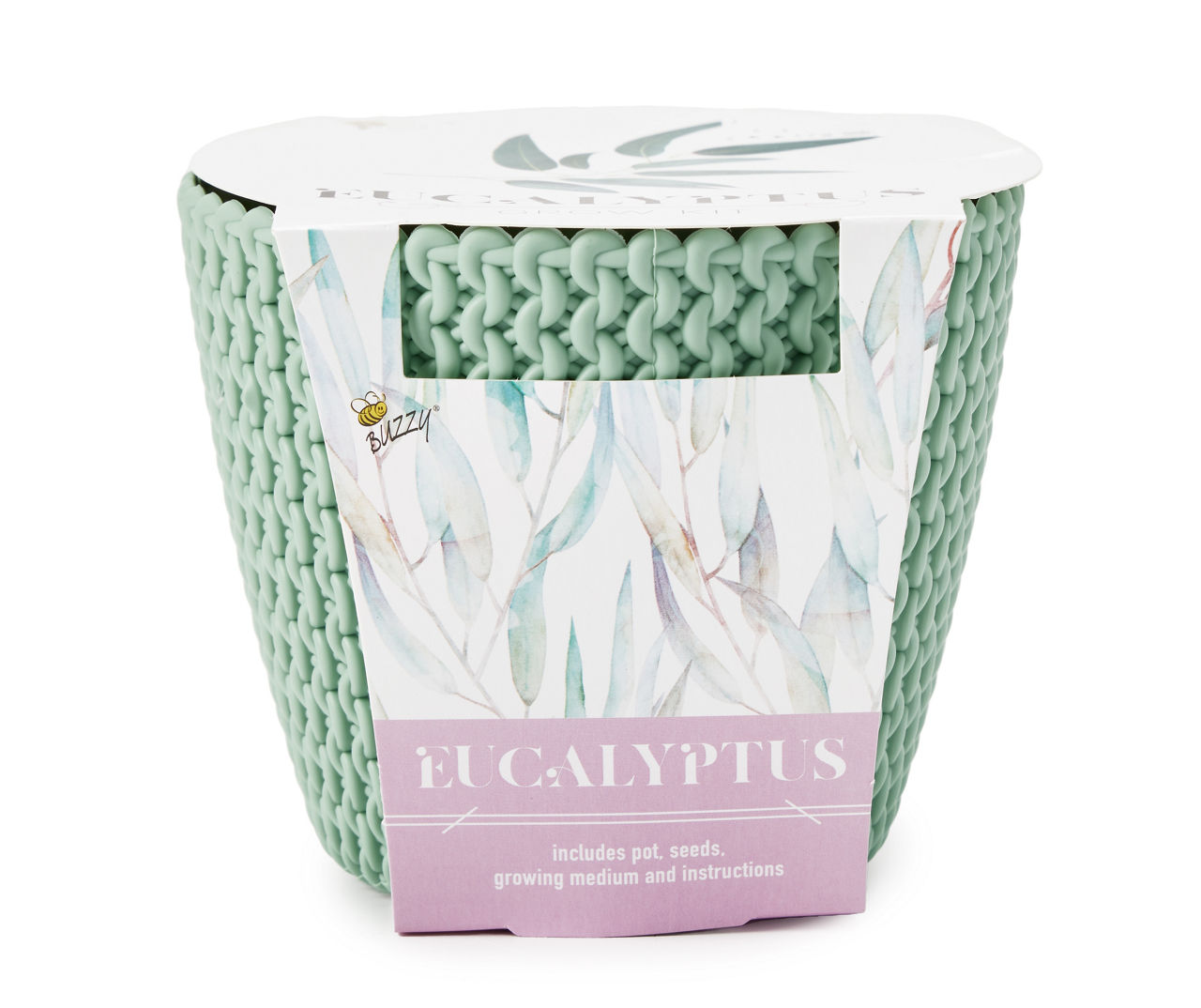 Buzzy Eucalyptus Grow Kit With Green Woven Plastic Planter | Big Lots