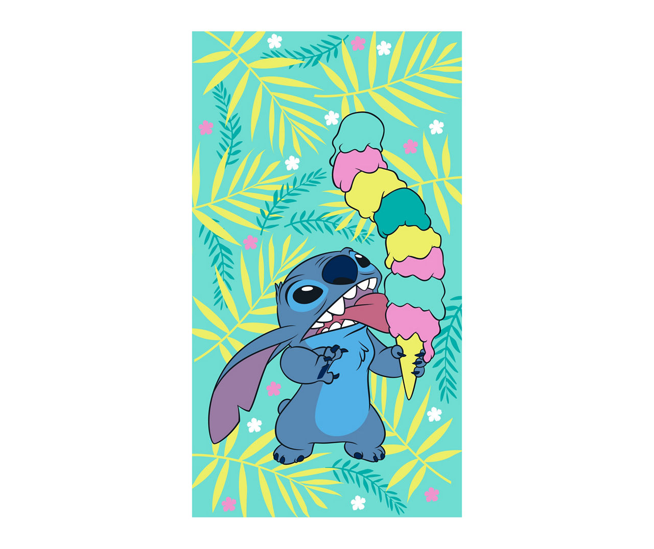 Disney Lilo & Stitch Turquoise Stitch Ice Cream Stack Beach Towel | Big ...