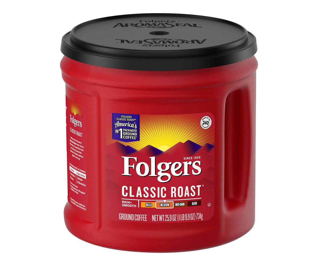 Folgers Folgers Classic Roast Ground Coffee, Medium Roast, 25.9 Oz ...