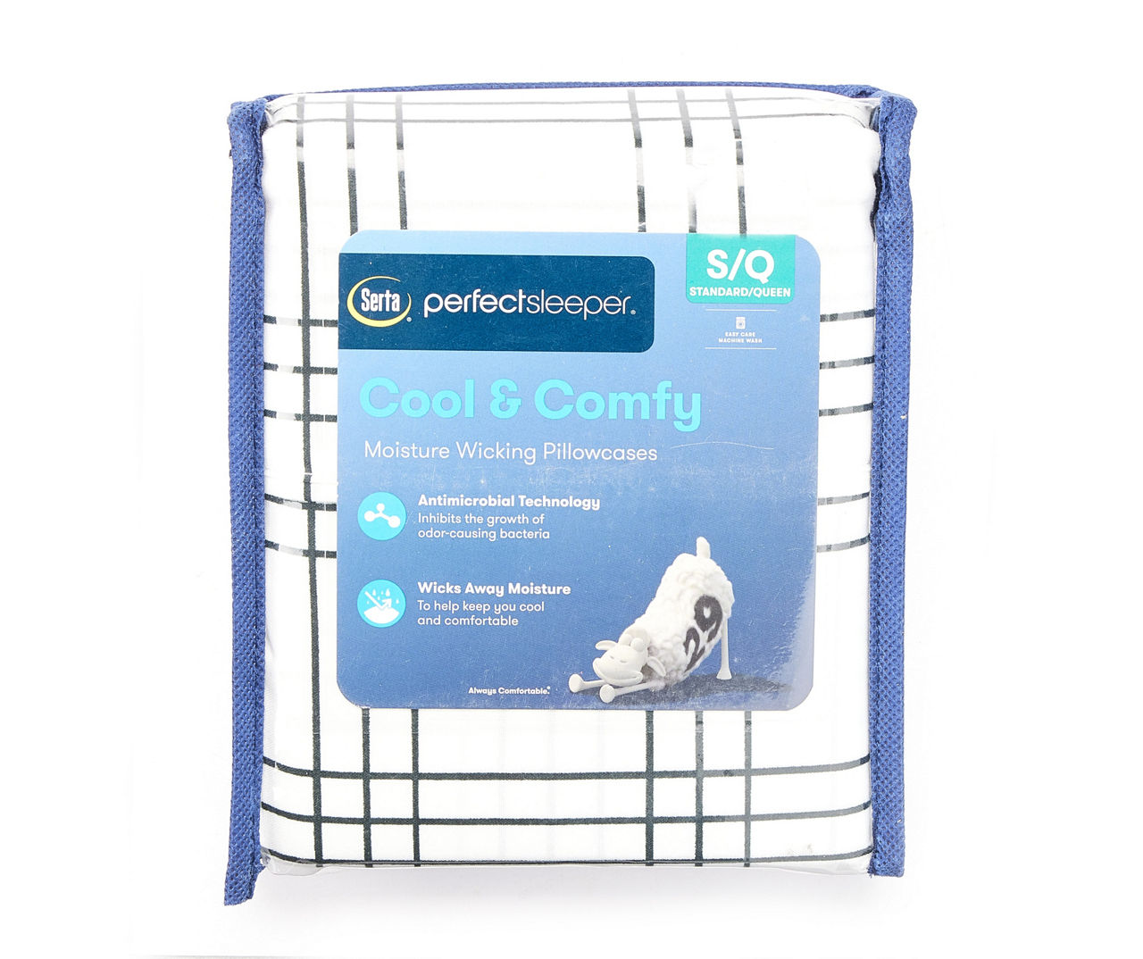 Serta Perfect Sleeper White & Black Grid Plaid Standard Pillowcases, 2 ...