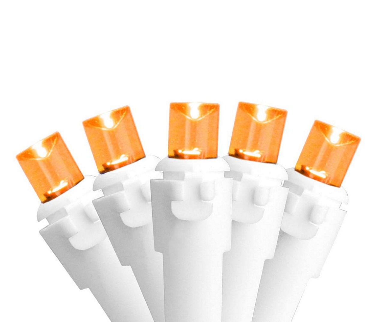 Northlight Orange LED Concave Wide Angle Light Set with White Wire, 50 ...