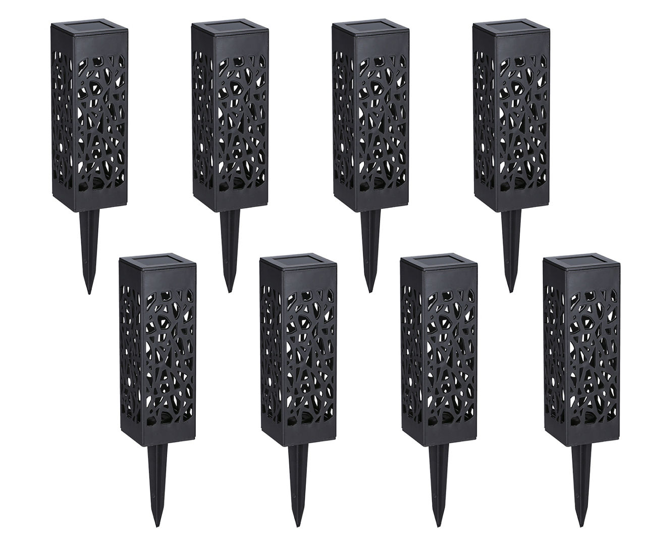 Real Living Black Cut-Out Geometric 8-Piece Solar Pathway Light Set ...